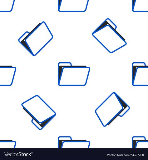 Line Document Folder Icon Isolated Seamless Vector Image