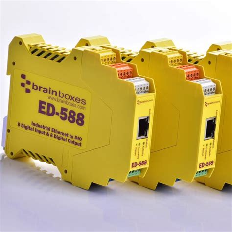 Ed 588 Ethernet To 8 Digital Inputs And 8 Digital Outputs Ascii Gateway Brainboxes