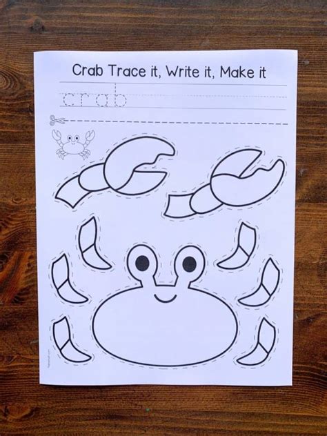 Free Printable Cut And Paste Crab Craft The Artisan Life