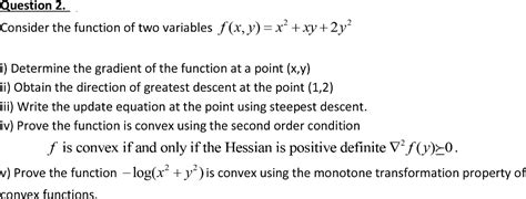 Consider The Function Of Two Variables F X Y X