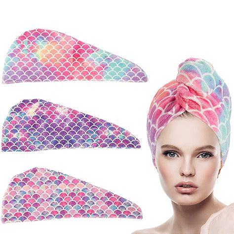 Badubg Хавлиена кърпа за сушене на коса от микрофибър за жени