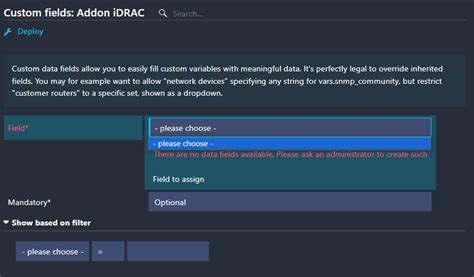 attempting to add host template fields gives error there are no data