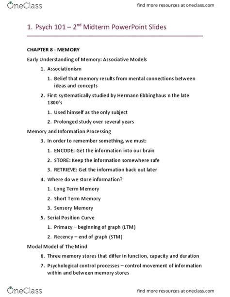 PSYC 101 Study Guide Fall 2015 Midterm Clitoral Erection Piece Work European Cooperation