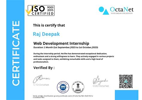 Raj Deepak On Linkedin Connections Octanet Octanet Octanet Internship Webdeveloper