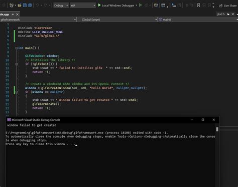 Window Does Not Get Created And Terminates Support GLFW