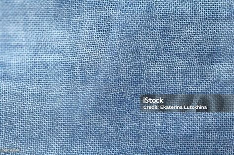 천연 직물으로 만들어진 배경입니다 자연 린 넨 이나 면 직물의 짜임새입니다 색상은 데님 또는 파랑 0명에 대한 스톡 사진 및 기타 이미지 Istock