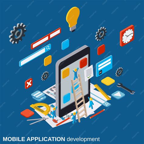 premium vector mobile application development vector concept illustration
