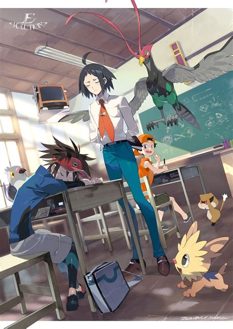 E Volution Cheren Pokemon Lillipup Nate Pokemon Patrat Pidove Unfezant Youngster