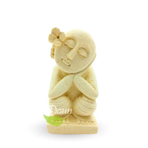 Mini Balinese Limestone Statue Daun T