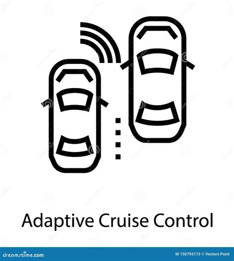 Adaptive Cruise Control Neon Light Concept Icon Self Driving Car Autopilot Vehicle Idea