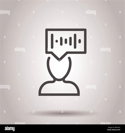 Voice Recognition Icon In Flat Style Authentication Sound Vector Illustration On Isolated