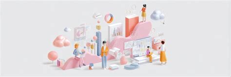 colorful business analytics concept with diverse teams and graphs stock