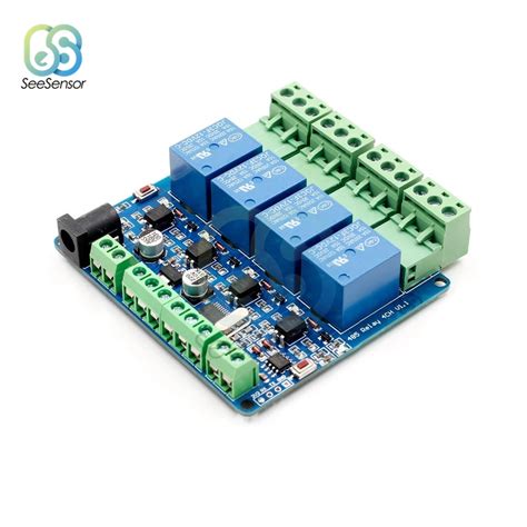 Modbus Rtu 4 Way 12v Relay Module Switch Stm8s103 Mcu Two Development