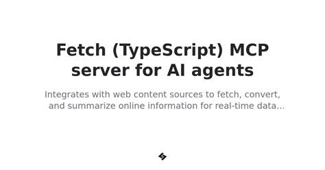 Fetch (TypeScript) MCP server for AI agents