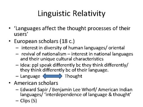 Defining Culture Linguistic Relativity Sapirwhorf Hypothesis Representation Who