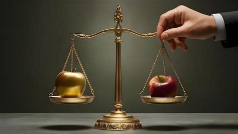 A Person Is Holding An Apple And An Apple On A Scale Premium Ai Generated Image