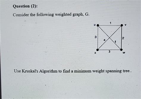 solved consider the following weighted graph g use