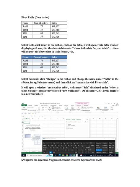 Pivot Table Basics I Pdf