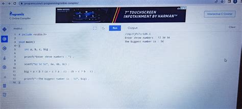 Ex RA Python Programming C ProgramIz C Programming Online Compiler TATA