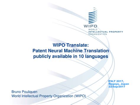Pdf Wipo Translate Patent Neural Machine Translation Publicly Available In 10 Languages
