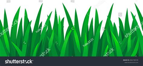 Vector Horizontalseamless Green Grass Pattern Stock Vector Royalty Free 2002738199 Shutterstock