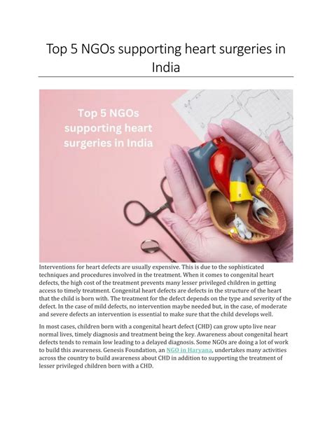 Ppt Top 5 Ngos Supporting Heart Surgeries In India Powerpoint