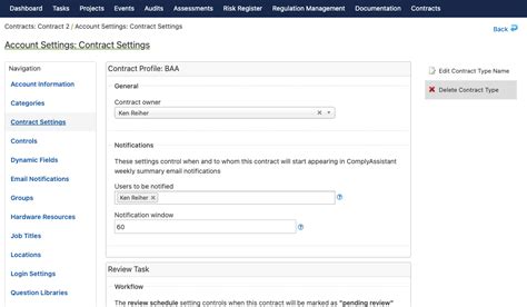 contract settings