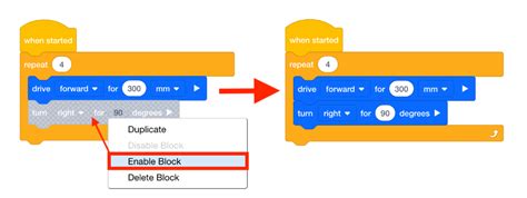 Disabling And Enabling Blocks In Vexcode Iq Vex Library