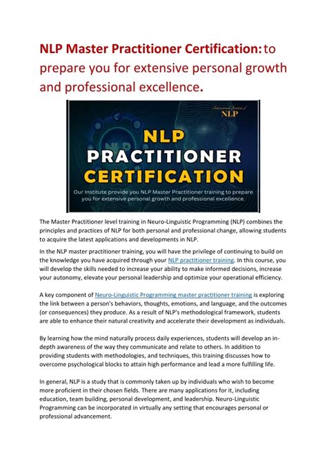 Ppt Nlp Master Practitioner Certification Powerpoint Presentation Free Download Id 13648748