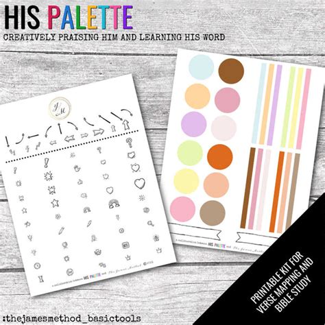 The James Method Basic Tools Printable Kit For Verse Mapping And Bible