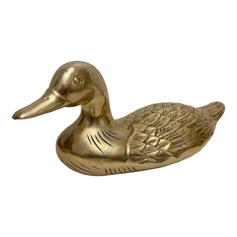 Vintage Large Brass Duck Decoy Sculpture Chairish