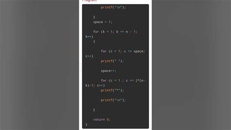 C Program To Make Diamond Pattern ️ ️print Pattern Diamond