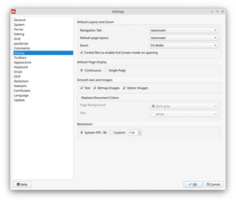 Preferences Display