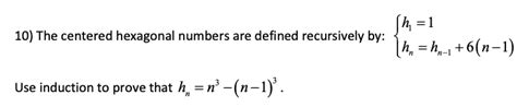 solved sh 1 10 the centered hexagonal numbers are defined