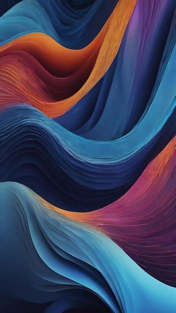 Abstract Background With Blue Waves Lines And Shapes Wavy Blue Background Generative Ai
