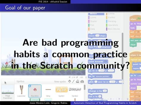 automatic detection of bad programming habits in scratch a prelimina…