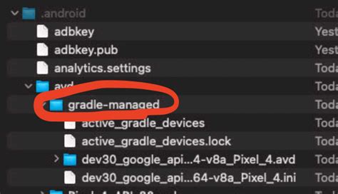 android gradle managed devices unable to retrieve device error