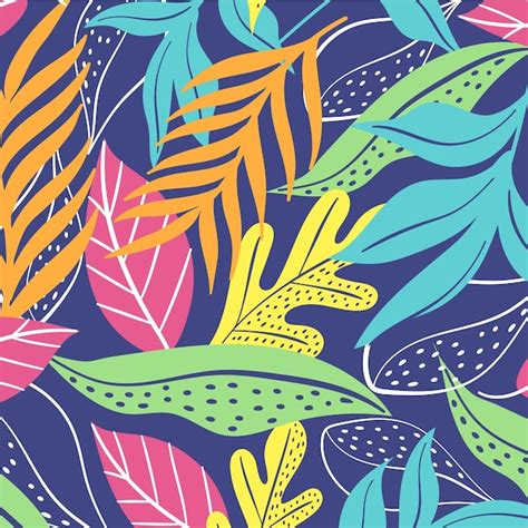 Free Vector Hand Drawn Abstract Leaves Pattern