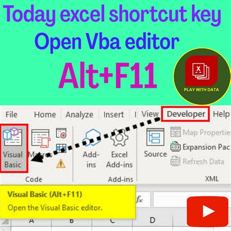 play with data visual basic editor is a separate
