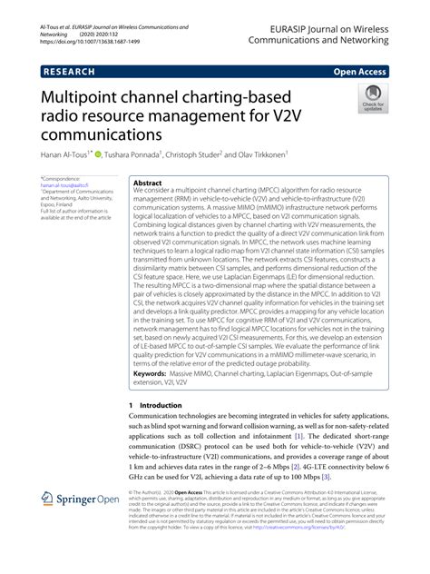 PDF Multipoint Channel Charting Based Radio Resource Management For