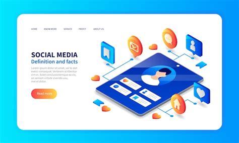 Premium Vector Social Media Notifications Landing Page