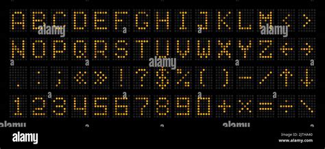 Scoreboard Font Led Board Alphabet Or Airport Display Type Letters Vector Digital Panel