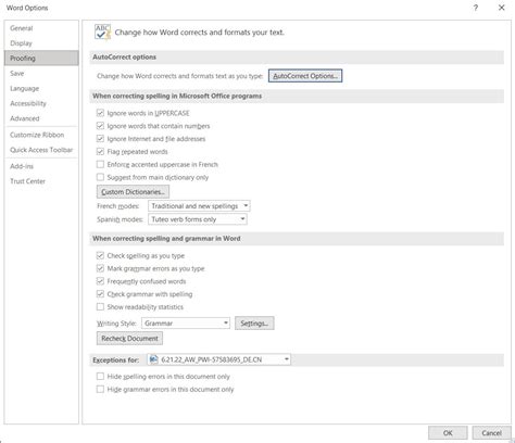 My Words Spellcheck Missing Obvious Errors Reinstall Settings Issue