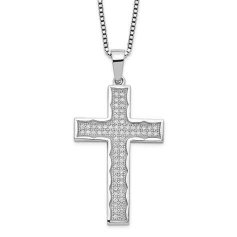 Sterling Silver Brilliant Embers Rhodium Plated 70 Stone 18 Inch Micro