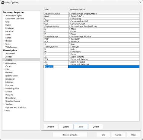 keyboard nudge settings should be a document property rhino mcneel