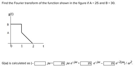 Solved Find The Fourier Transform Of The Function Shown In Chegg