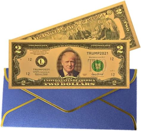 Yiqilafada President Donald Trump 2024 2 Dollar Bill With