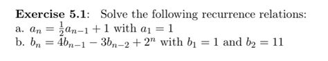Solved Exercise 5 1 Solve The Following Recurrence