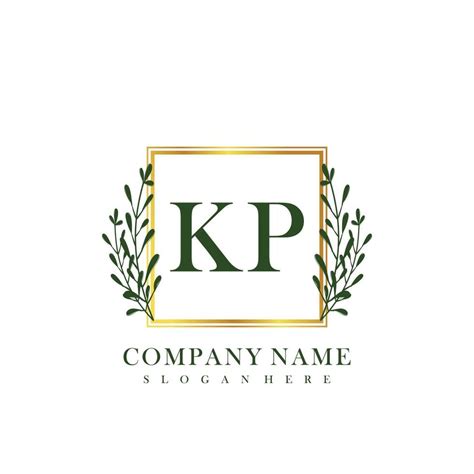 Kp Initial Beauty Floral Logo Template 23309198 Vector Art At Vecteezy