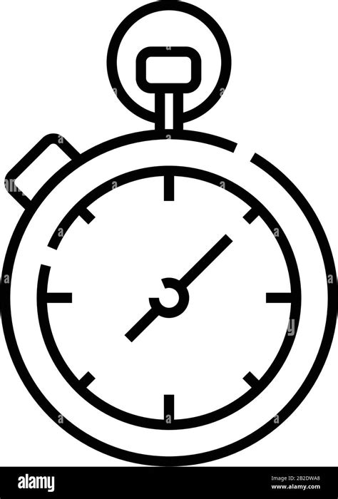 Stopwatch Line Icon Concept Sign Outline Vector Illustration Linear Symbol Stock Vector Image